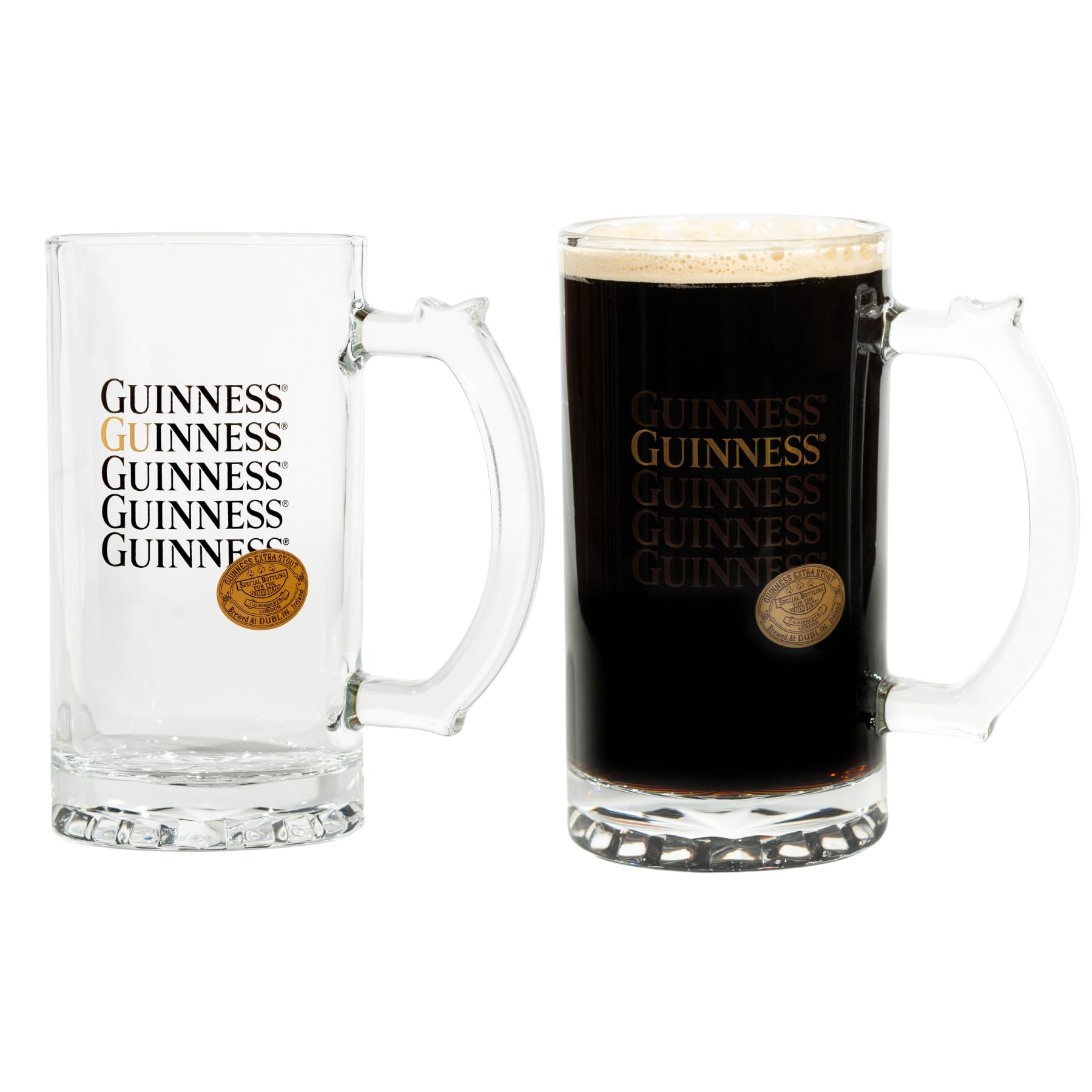 LORD'S ROCKS Guinness Glasses 20oz Beer Glasses Two Pack Pint Tankard
